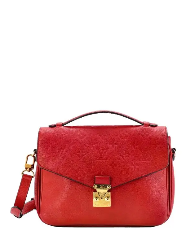 LOUIS VUITTON Pochette Metis Monogram Empreinte Leather Crossbody Bag - Red