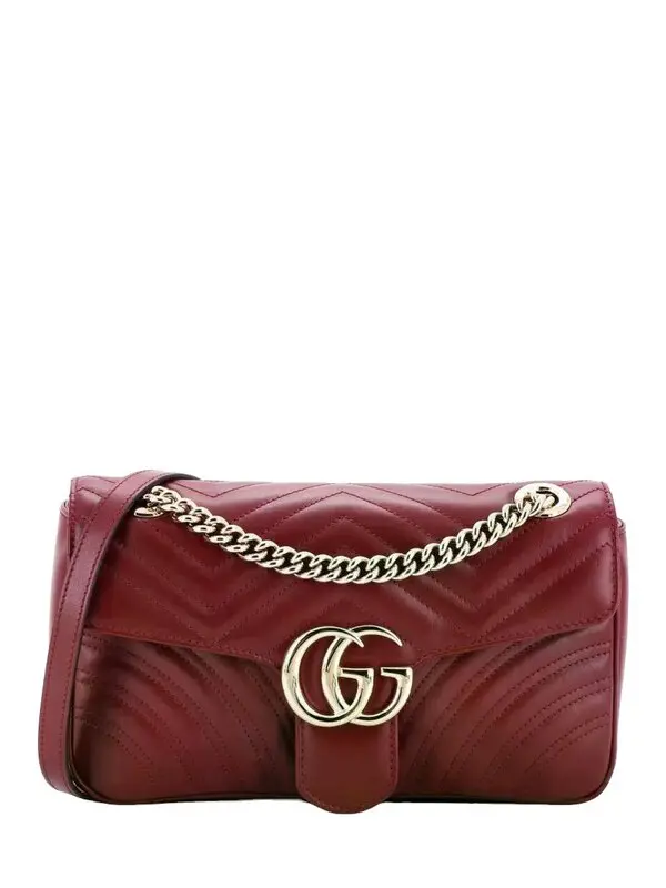 Gucci Gg Marmont Flap Shoulder Bag - Red