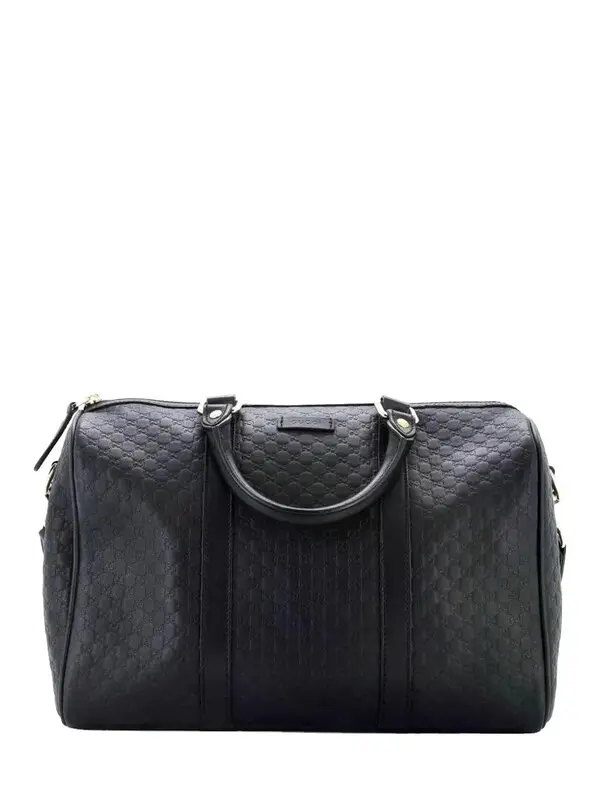 Gucci Joy Boston Bag Microissima Leather Medium Satchel - Black