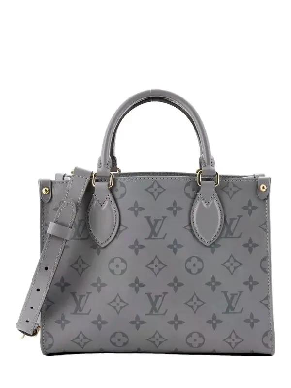 LOUIS VUITTON Onthego Monogram Ink Leather Pm Tote Bag - Grey