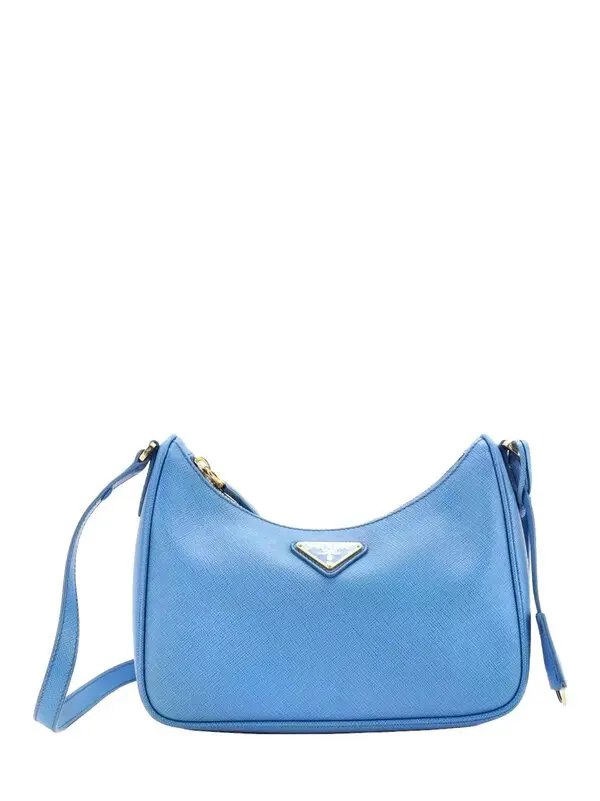 Prada Re-edition Hobo Saffiano Leather Mini Shoulder Bag - Blue