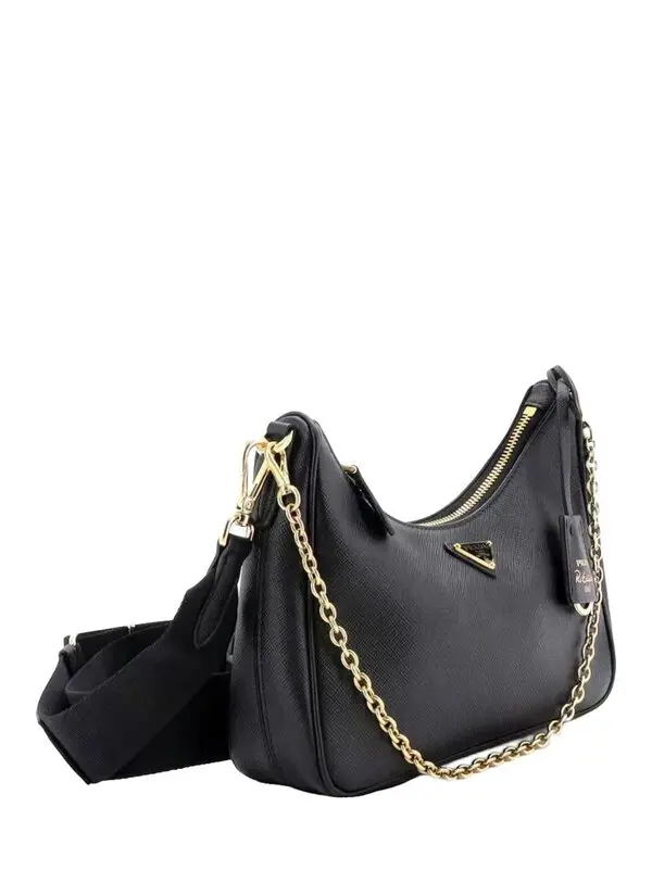 Prada Re-edition 2005 Saffiano Leather Shoulder Bag - Black