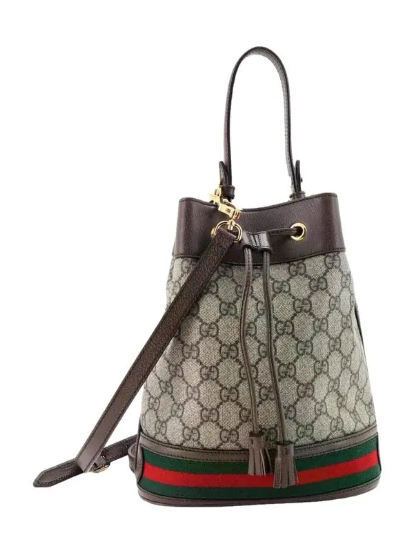 Gucci Ophidia Gg Coated Canvas Small Bucket Bag - Brown