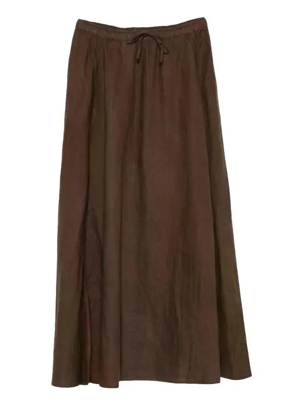 Closed Drawstring Maxi Skirt - Brown