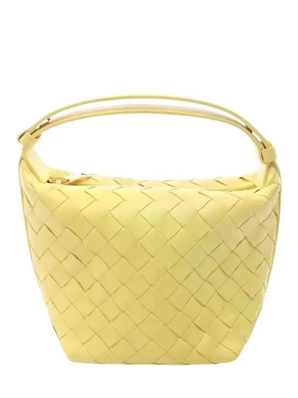 Bottega Veneta Leather Intrecciato Wallace Handbag - Yellow