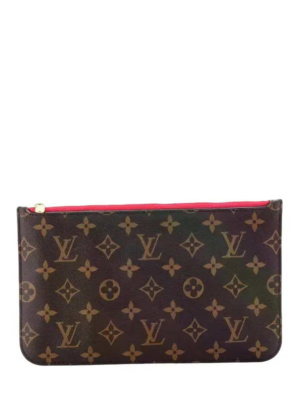 LOUIS VUITTON Neverfull Pochette Damier Large Pouch - Brown