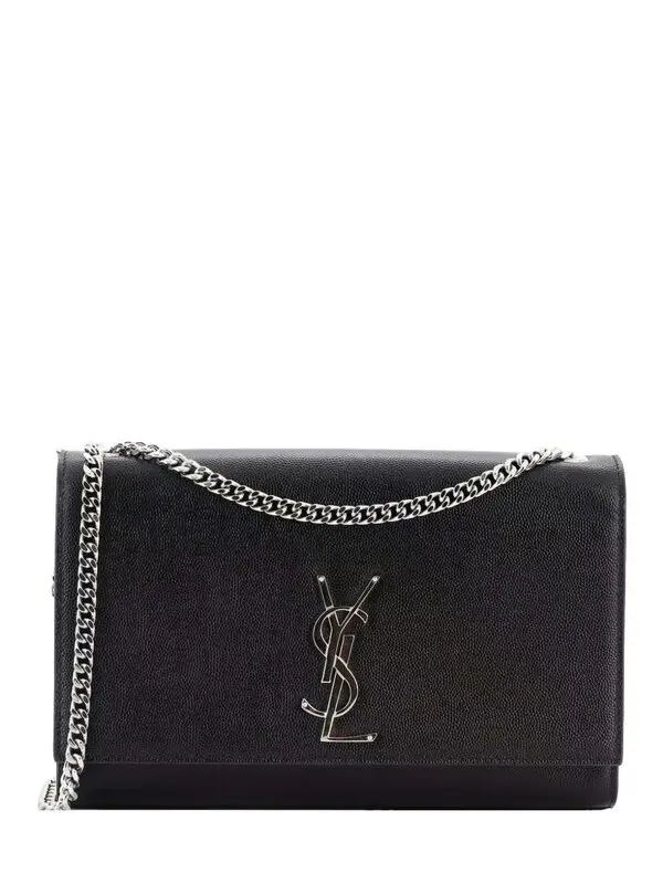 Saint Laurent Classic Monogram Grainy Leather Medium Crossbody Bag - Black