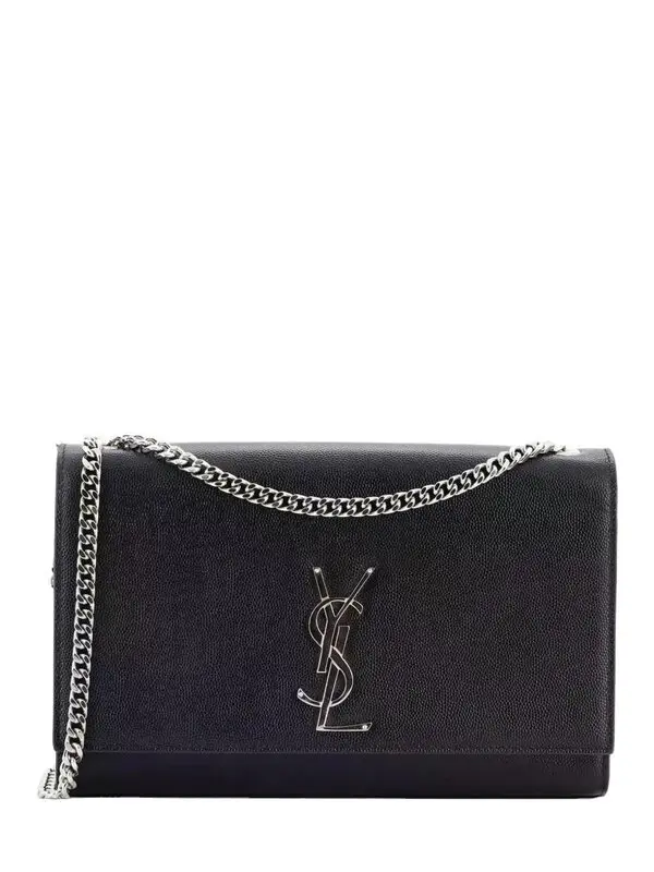 Saint Laurent Classic Monogram Grainy Leather Medium Crossbody Bag - Black