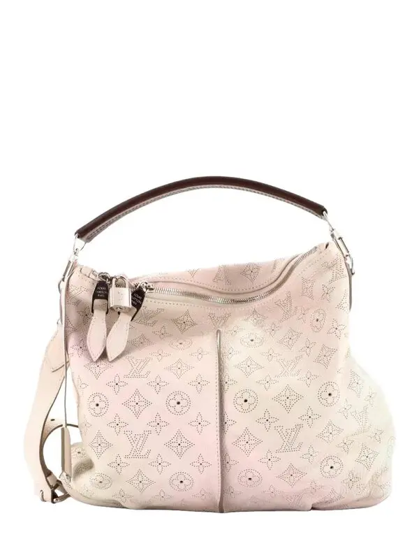 LOUIS VUITTON Selene Hobo Bag Mahina Leather Pm - Neutrals