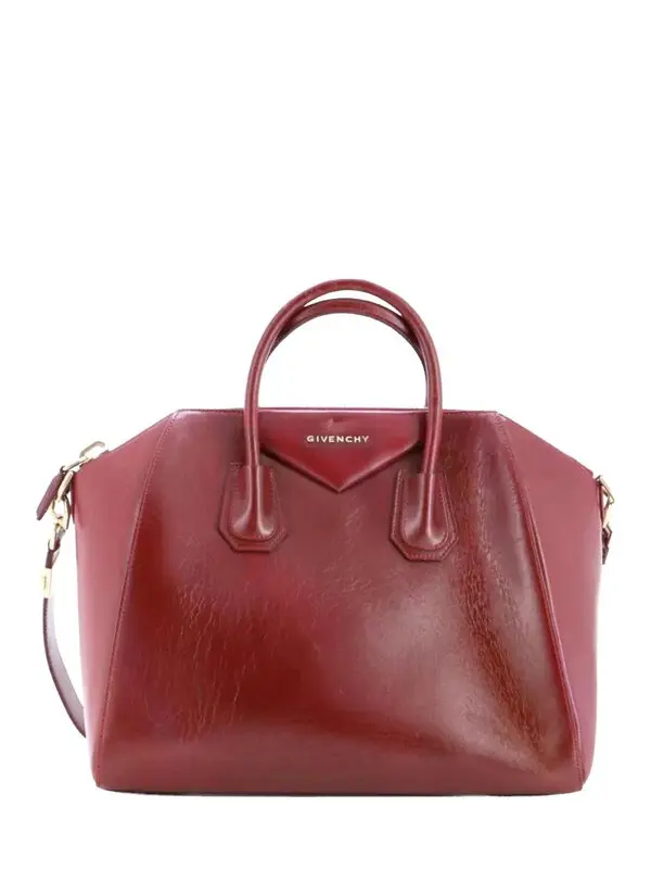 Givenchy Antigona Glazed Leather Medium Satchel - Red