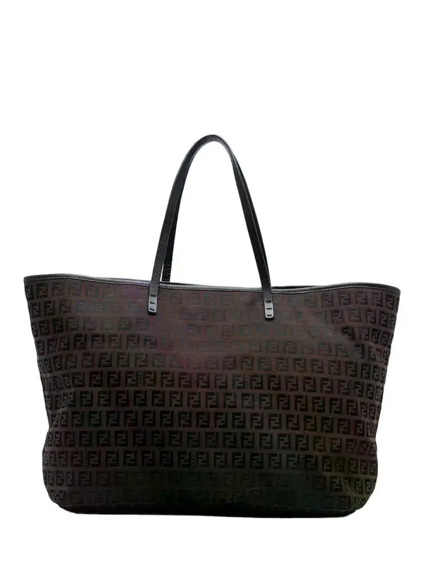 Fendi 2010-2025 Medium Zucchino Canvas Roll Tote Bag - Brown