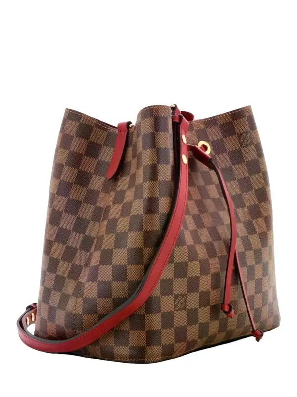 LOUIS VUITTON Néonoé Mm Bucket Bag Damier With Leather - Brown