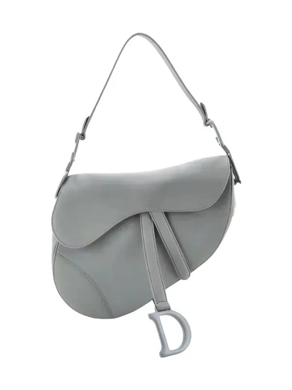 Dior Ultra Matte Saddle Shoulder Bag Leather Medium - Grey