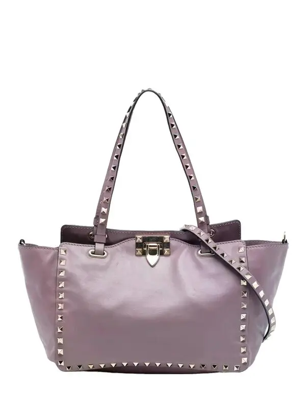 Valentino Garavani Rockstud Trapeze Satchel - Purple