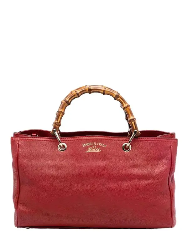 Gucci Bamboo Shopper Satchel - Red