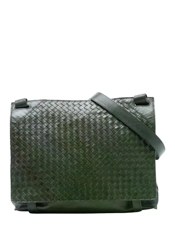 Bottega Veneta 2012-2026 Nappa Intrecciato Flap Crossbody Bag - Green