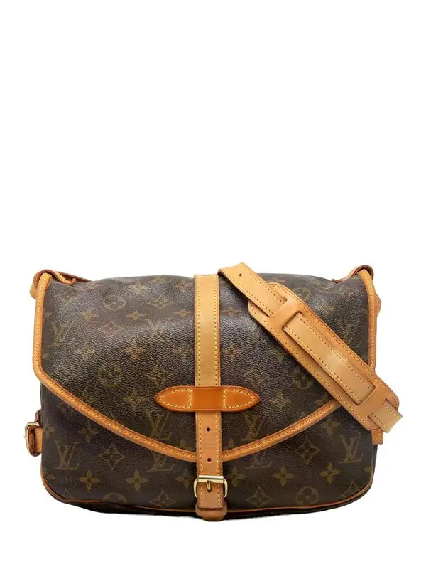 LOUIS VUITTON 2003 Monogram Saumur 30 Crossbody Bag - Brown