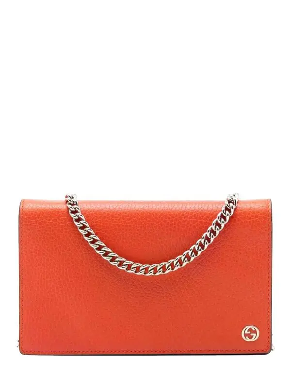 Gucci Leather Betty Wallet On Chain Crossbody Bag - Orange