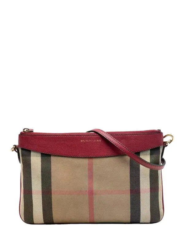 Burberry House Check Canvas Derby Peyton Crossbody Bag - Brown