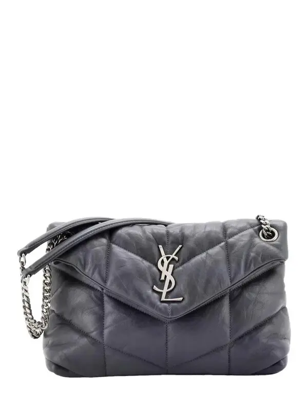 Saint Laurent Loulou Puffer Small Shoulder Bag - Grey