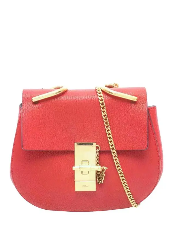 Chloé 2010-2026 Mini Leather Drew Crossbody Bag - Red