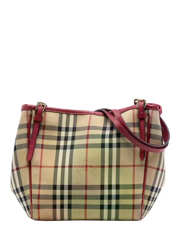 Burberry Haymarket Check Canvas Canterbury Tote Bag - Red