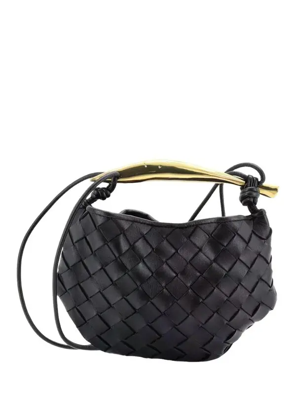 Bottega Veneta Sardine Top Handle Intrecciato Nappa Mini Satchel - Black