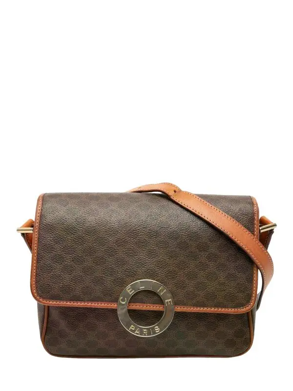 Celine 2012 Macadam Coated Canvas Crossbody Bag - Brown