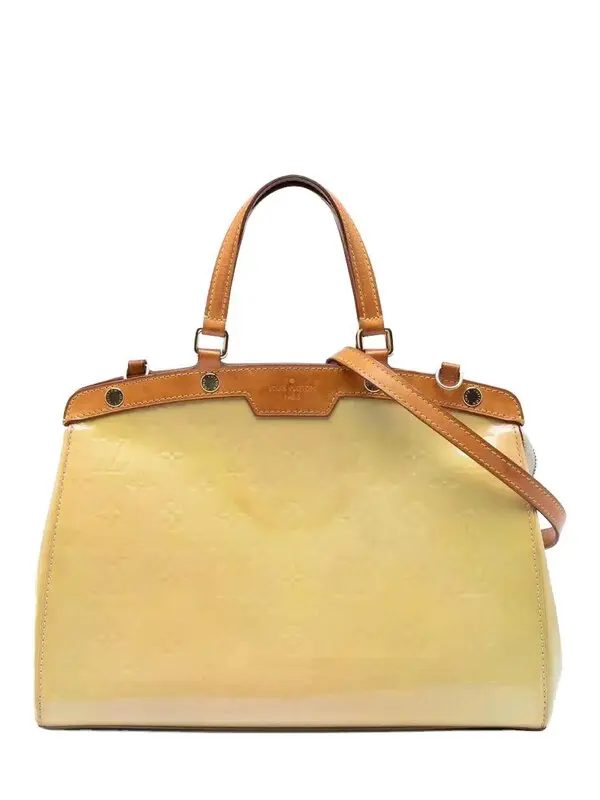 LOUIS VUITTON 2012 Monogram Vernis Brea Mm Satchel - Yellow