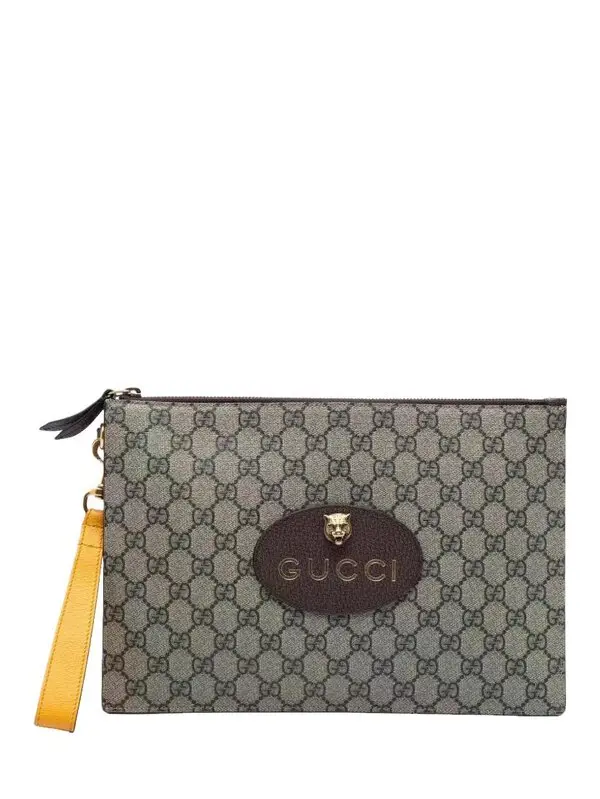 Gucci Gg Supreme Neo Vintage Clutch - Yellow