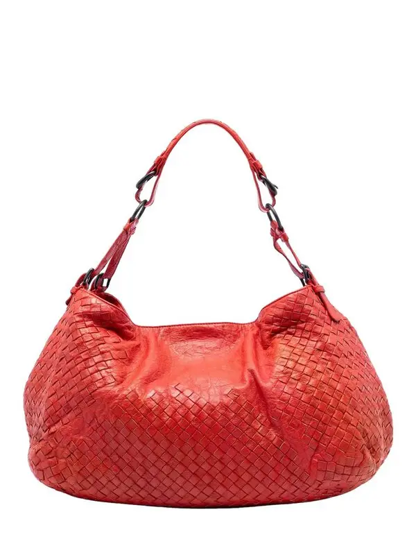 Bottega Veneta Nappa Intrecciato Shoulder Bag - Red