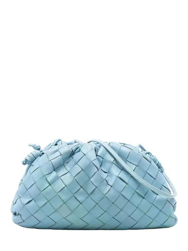 Bottega Veneta Nappa Intrecciato Mini Pouch Crossbody Bag - Blue