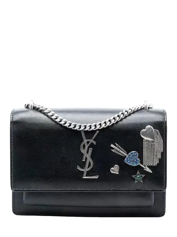 Saint Laurent Mini Monogram Sunset Wallet On Chain Crossbody Bag - Black