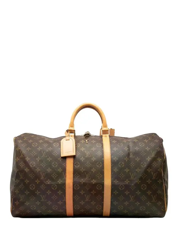 LOUIS VUITTON 1997 Monogram Keepall 55 Travel Bag - Brown