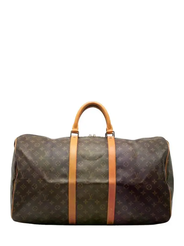 LOUIS VUITTON 1990-2010 Monogram Keepall 55 Travel Bag - Brown