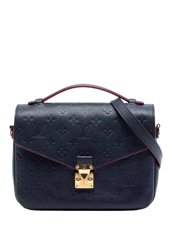 LOUIS VUITTON 2017 Monogram Empreinte Pochette Metis Satchel - Blue