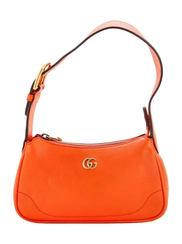 Gucci Aphrodite Leather Mini Shoulder Bag - Orange