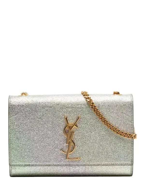 Saint Laurent 2018 Small Metallic Calfskin Classic Monogram Kate Crossbody Bag - Silver