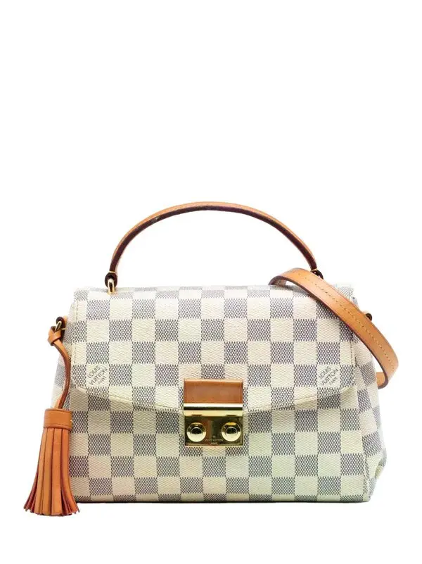 LOUIS VUITTON 2019 Damier Azur Croisette Satchel - White
