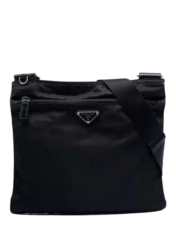 Prada 2013-2025 Tessuto Zip Top Crossbody Bag - Black