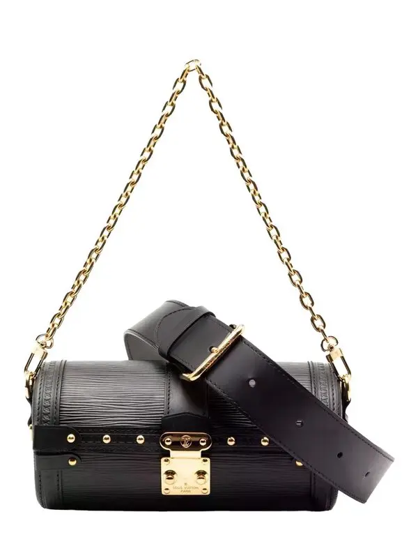 LOUIS VUITTON Epi Papillon Trunk Satchel - Black