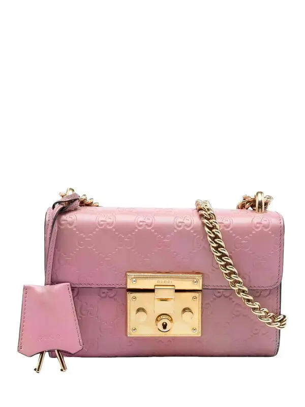 Gucci Small Sissima Padlock Crossbody Bag - Pink