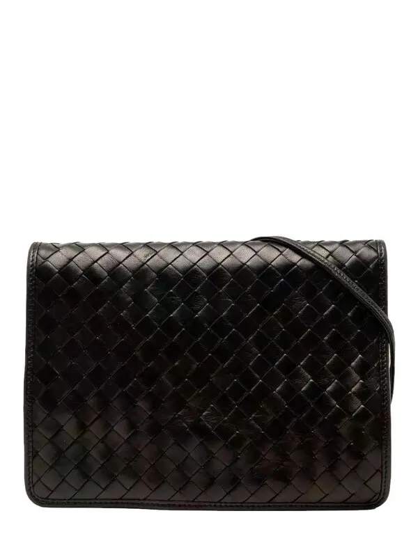 Bottega Veneta 20th Century Nappa Intrecciato Flap Crossbody Bag - Black