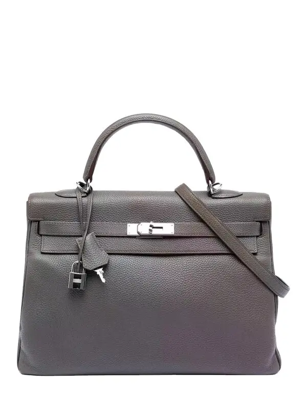 Hermès Clemence Kelly Ii Retourne 35 Satchel - Grey