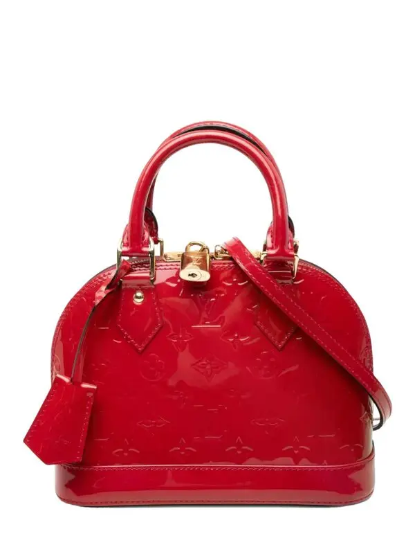LOUIS VUITTON 2014 Monogram Vernis Alma Bb Satchel - Red