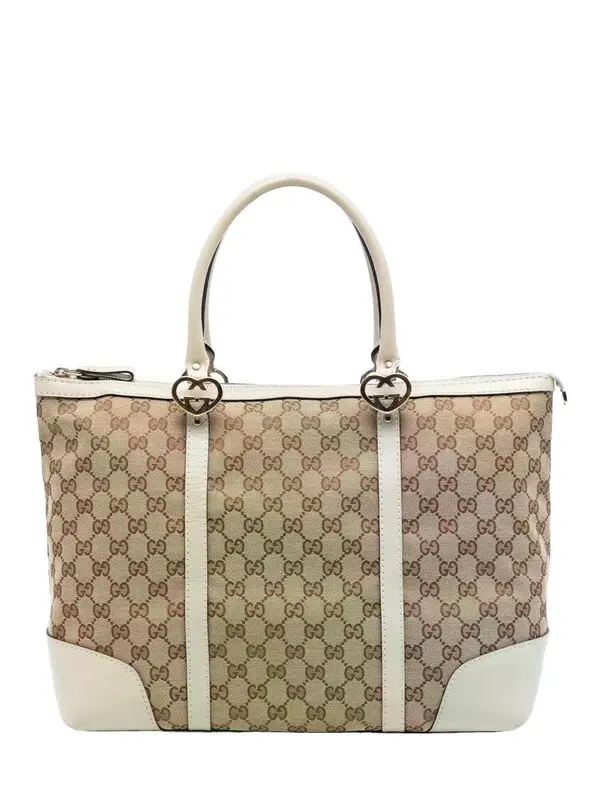 Gucci Gg Canvas Lovely Tote Bag - White