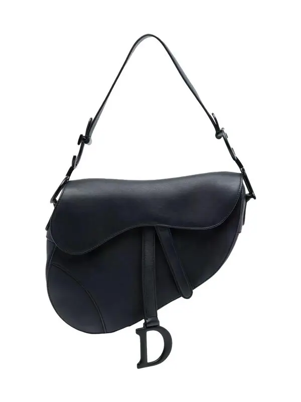 Dior Calfskin Saddle Bag Shoulder Bag - Black