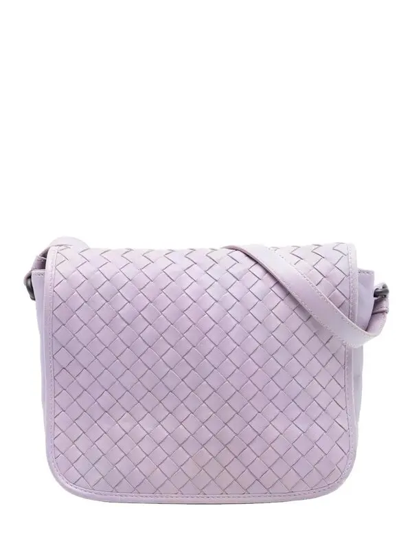 Bottega Veneta Nappa Intrecciato Flap Crossbody Bag - Purple