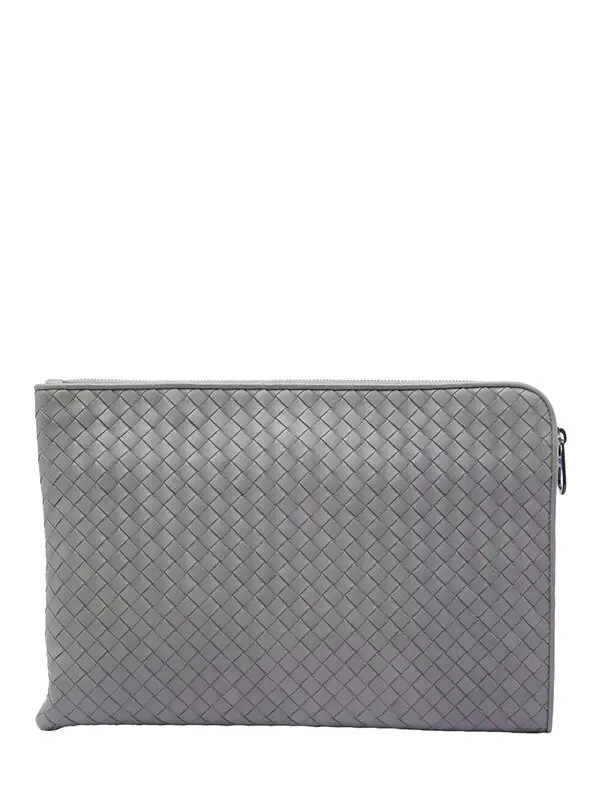 Bottega Veneta Nappa Intrecciato Clutch Bag - Grey