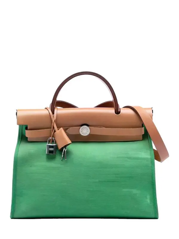 Hermès 2016 Toile Herbag Zip 31 Satchel - Green